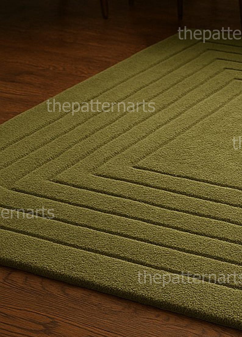 6x8 Modern Olive Green Area Rug | Hand-tufted Wool Carpet With ...