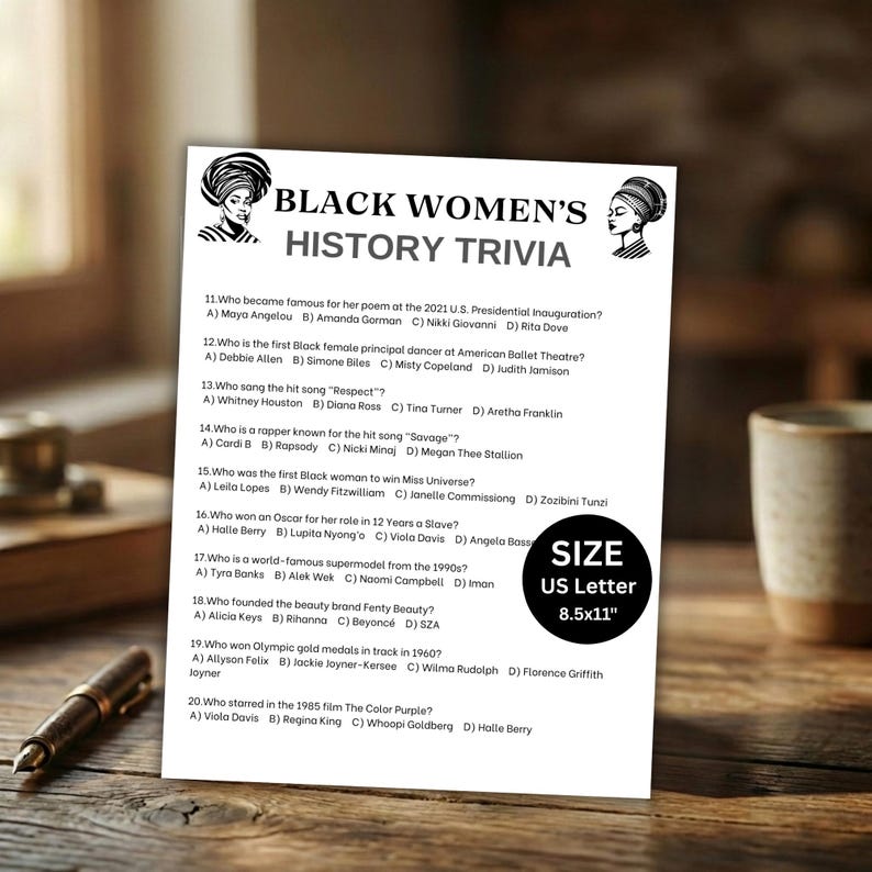 Black Womens History Month Trivia – Fun Black History Quiz Game ...