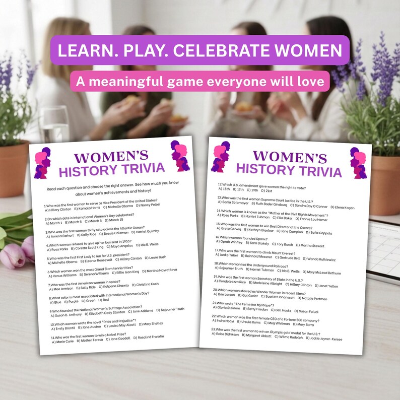 Womens History Month Trivia Game | International Women's Day Quiz ...