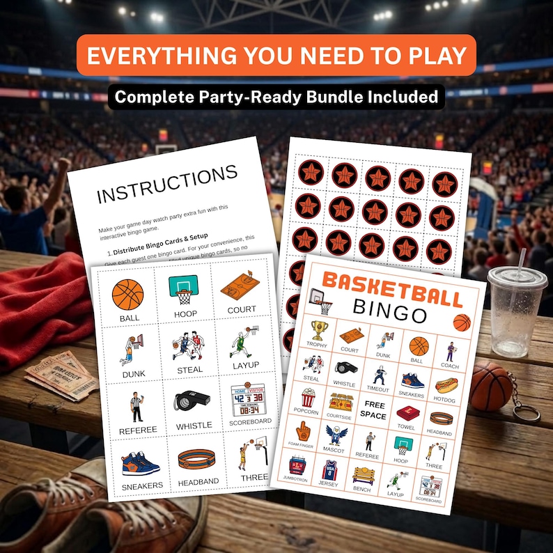 Basketball Bingo Game Printable, Fun College Basketball Party Game ...