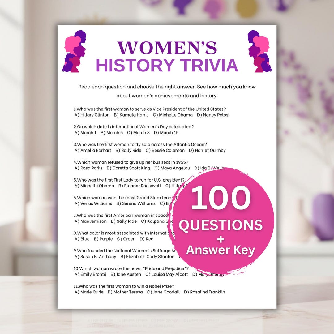 Womens History Month Trivia Game | International Women's Day Quiz ...