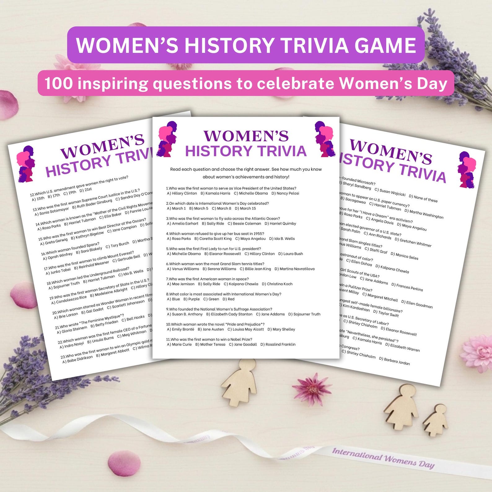 Womens History Month Trivia Game | International Women's Day Quiz ...