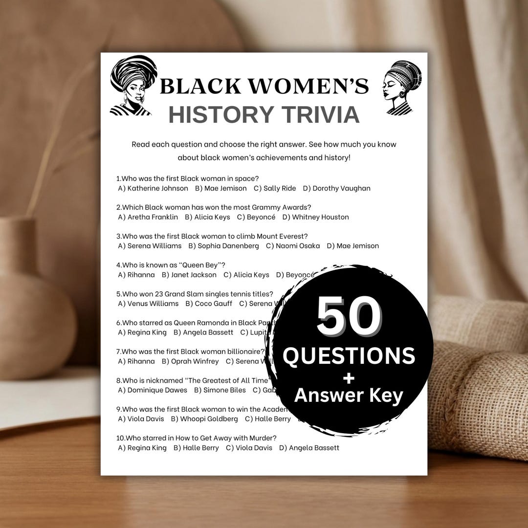 Black Womens History Month Trivia – Fun Black History Quiz Game ...