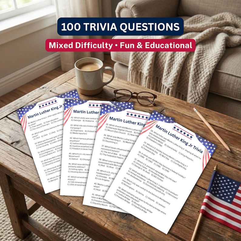 Martin Luther King Jr Trivia Game | Black History Game | Printable ...