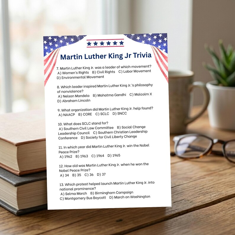 Martin Luther King Jr Trivia Game | Black History Game | Printable ...