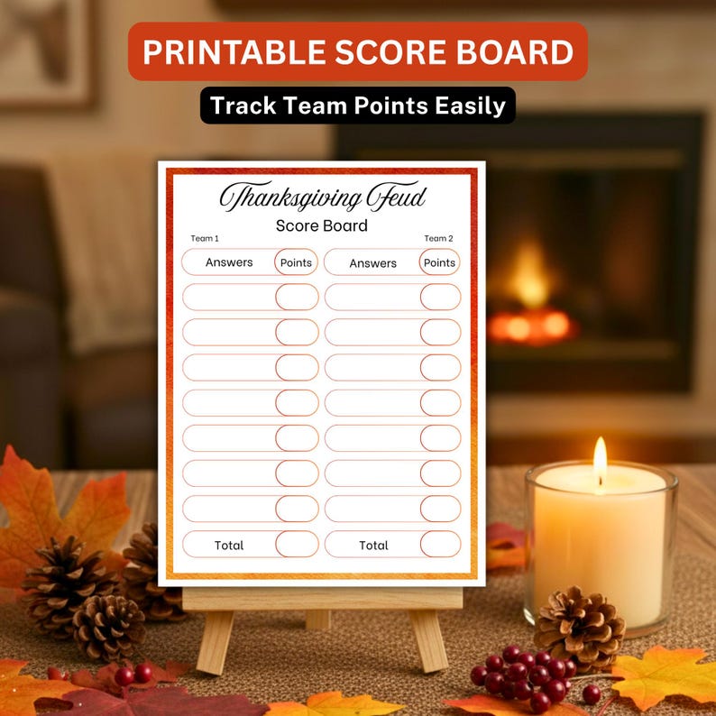 Thanksgiving Family Feud Game – Printable Thanksgiving Feud, Holiday ...