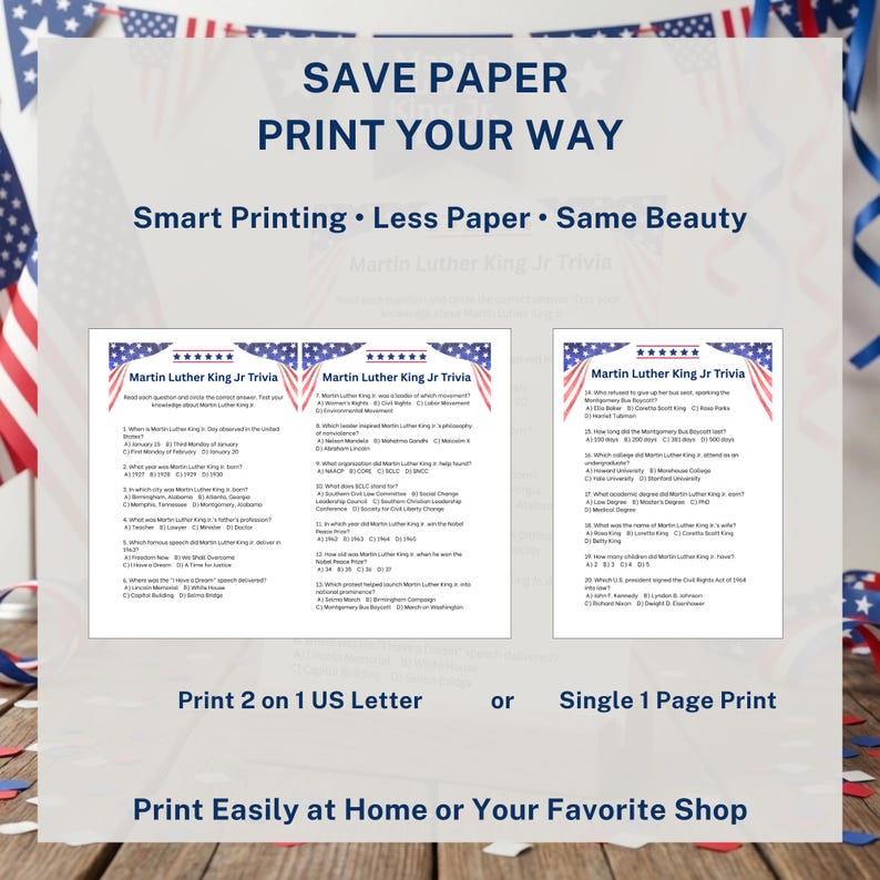 Martin Luther King Jr Trivia Game | Black History Game | Printable ...