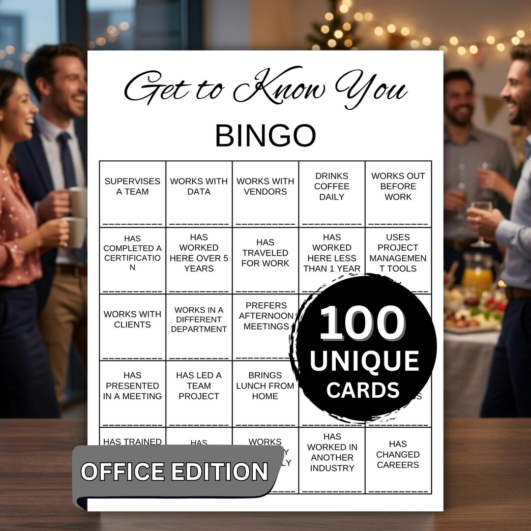 Get to Know You Bingo | Printable Ice Breaker Game | Office Bingo ...