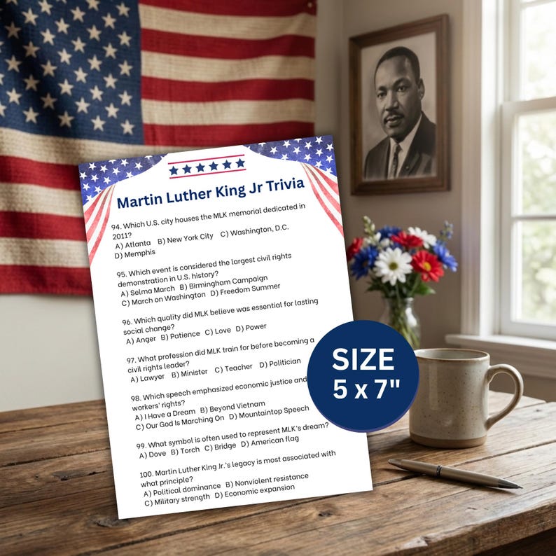 Martin Luther King Jr Trivia Game | Black History Game | Printable ...