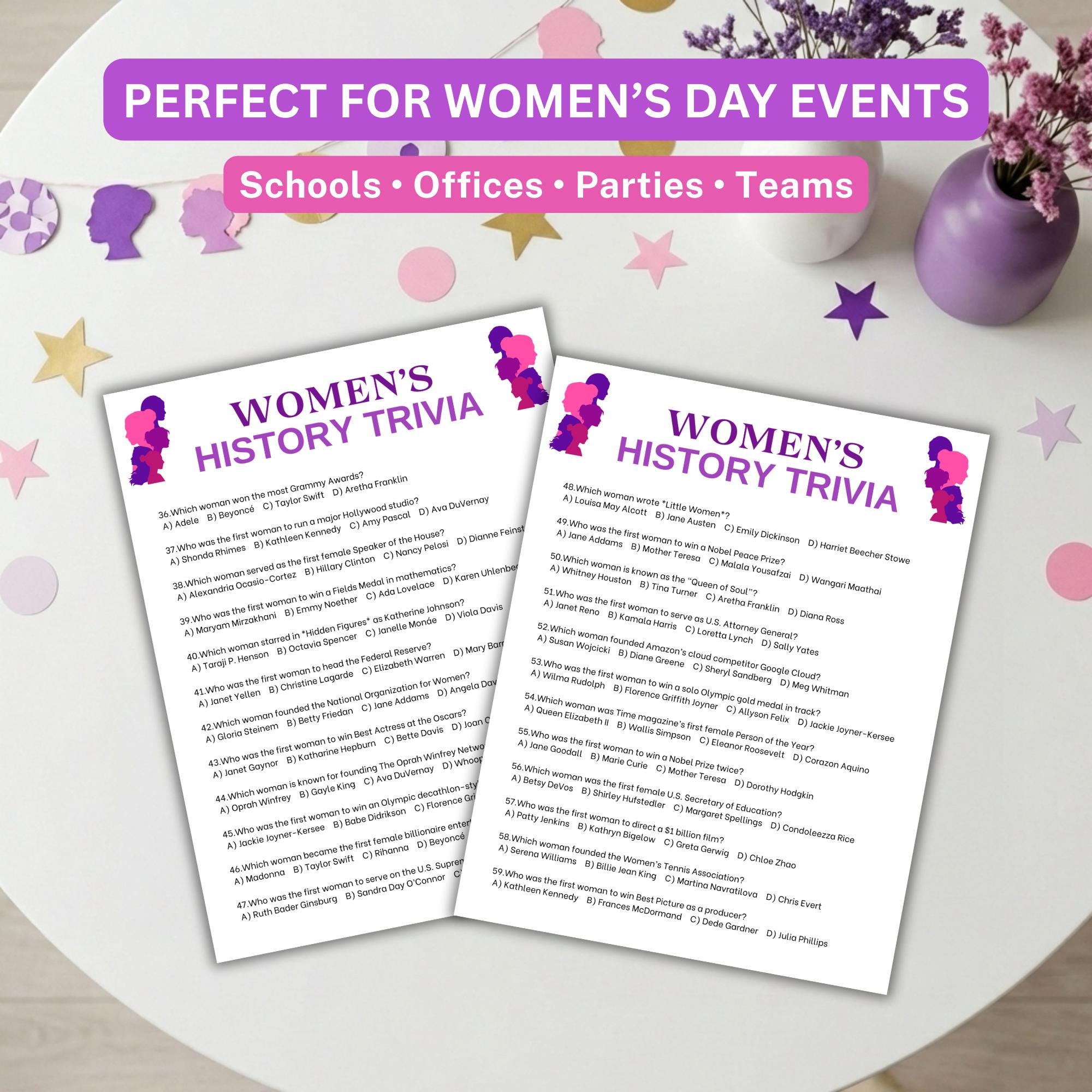 Womens History Month Trivia Game | International Women's Day Quiz ...