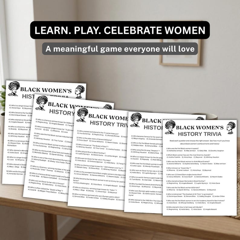Black Womens History Month Trivia – Fun Black History Quiz Game ...