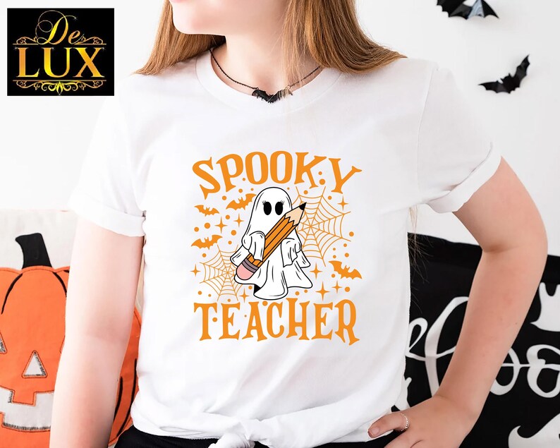 Spooky Teacher Shirt, Teacher Halloween Shirt, Teacher Ghost Shirt ...