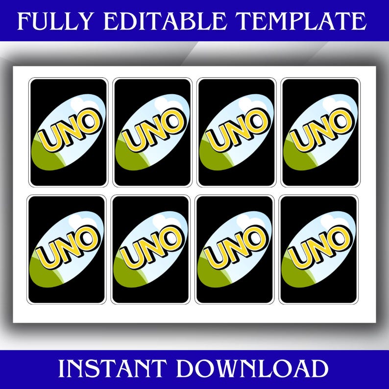 Uno Card Template Editable Canva Playing Card Template Printable Blank ...