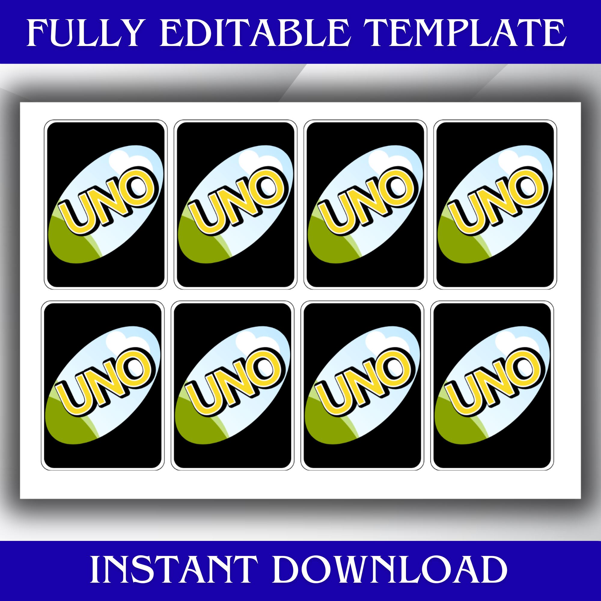 Uno Card Template Editable Canva Playing Card Template Printable Blank ...