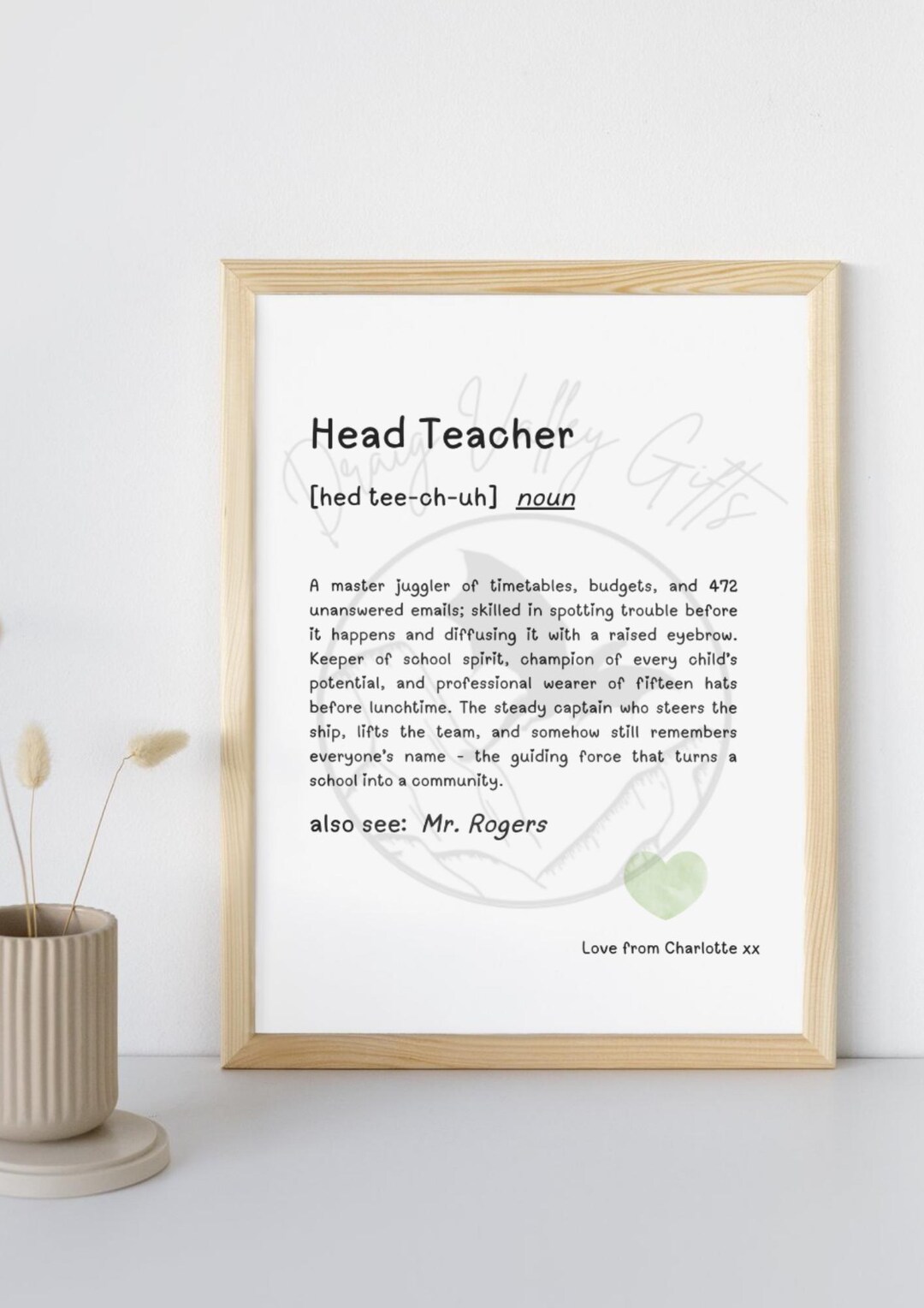 Head Teacher Definition Digital Download - Etsy