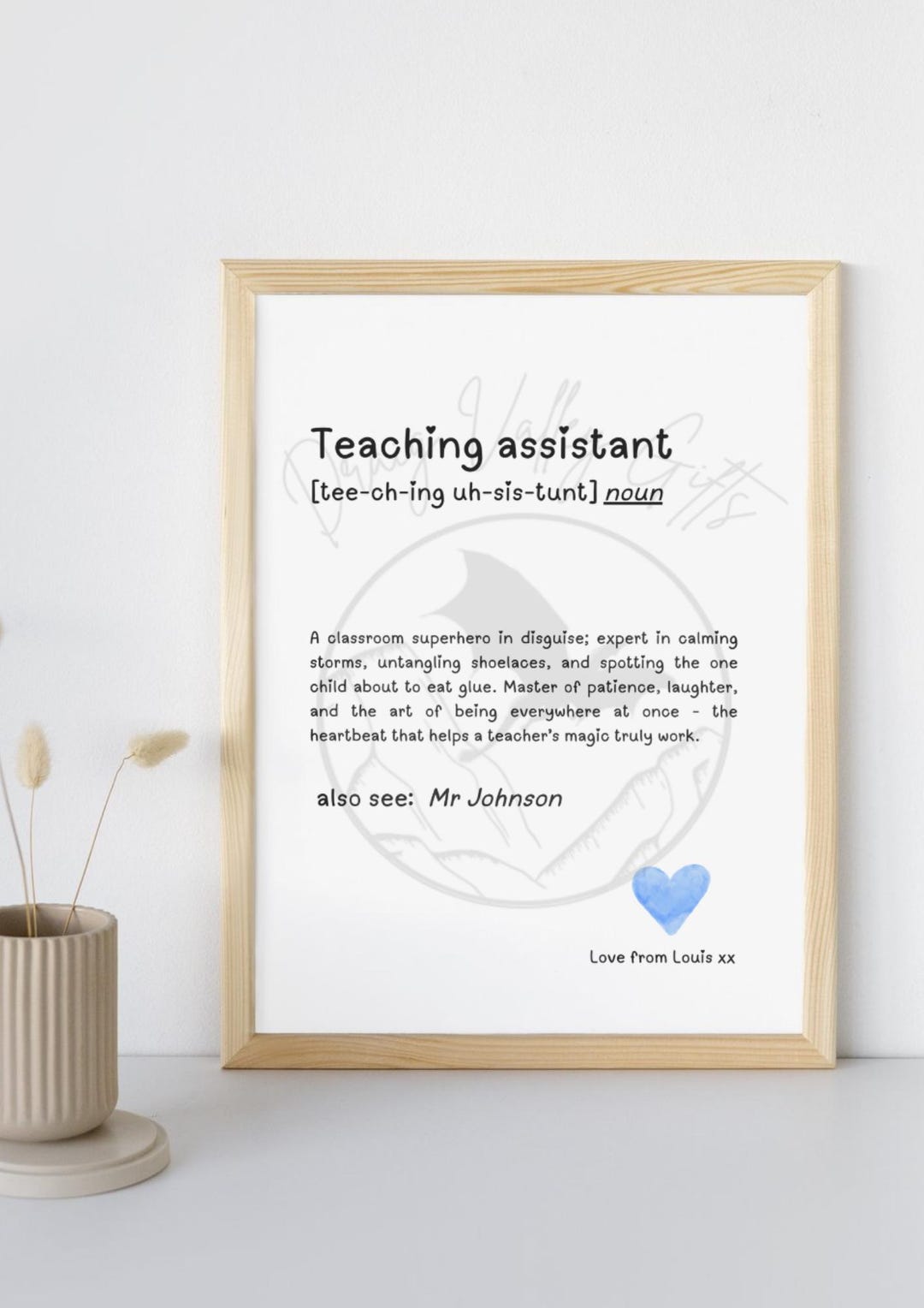 Teaching Assistant Definition Digital Download - Etsy