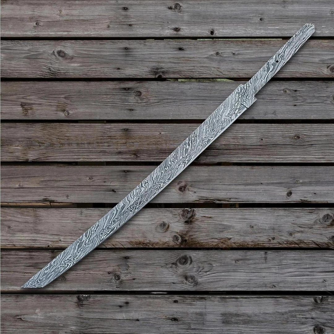 Damascus Steel Sword Blade Blank 26" – Snake Pattern, Hand-forged for ...