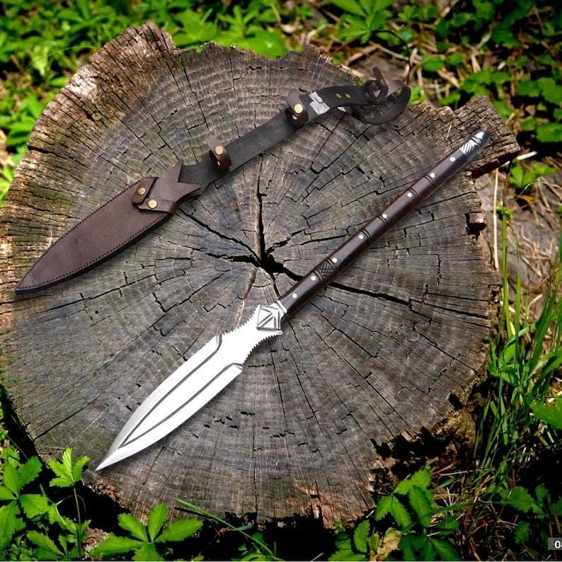 Hand-forged Viking Spear | 35” | Medieval Inspired Spear With Leather ...