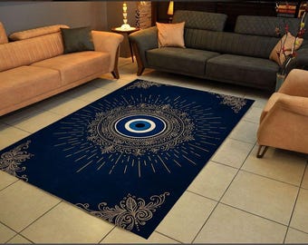 Greek Evil Eye Handmade Rug - Etsy