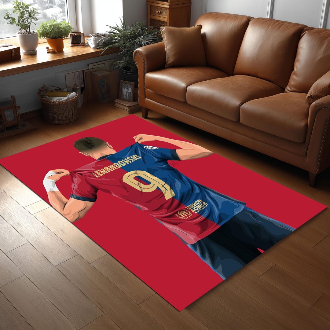 Robert Lewandowski Rug: Football Star Carpet, Teen/kid Room Decor (6x9 ...
