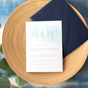 Custom Letterpress Baby Shower Invitations - Etsy