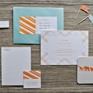Custom Letterpress Baby Shower Invitations - Etsy