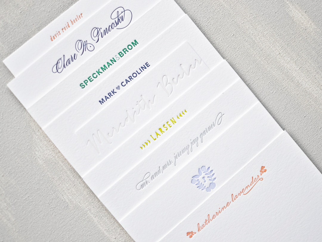 Personalized Letterpress Stationery Cards / Custom Letterpress Set of ...