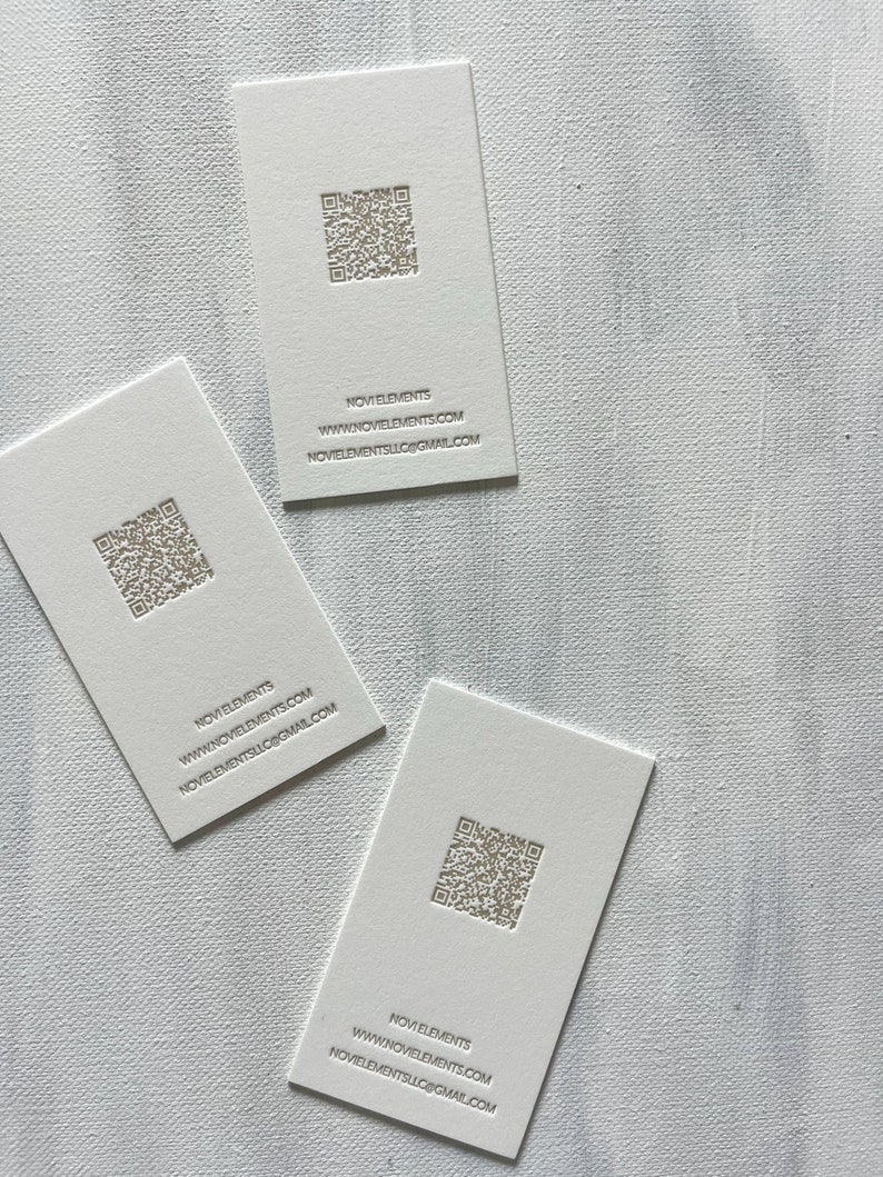 QR Code Letterpress Business Cards - Etsy