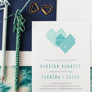 Custom Letterpress Baby Shower Invitations - Etsy