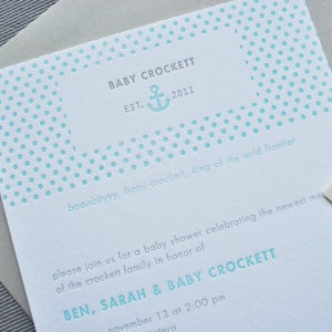 Custom Letterpress Baby Shower Invitations - Etsy