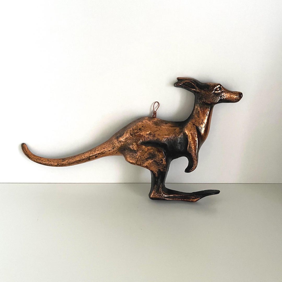 Vintage Kangaroo, Cast Iron and Copper Finished Wall Hanging - Etsy