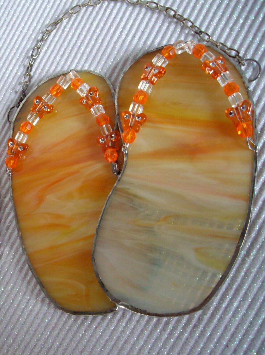 Stained Glass Flip Flops Suncatcher - Etsy