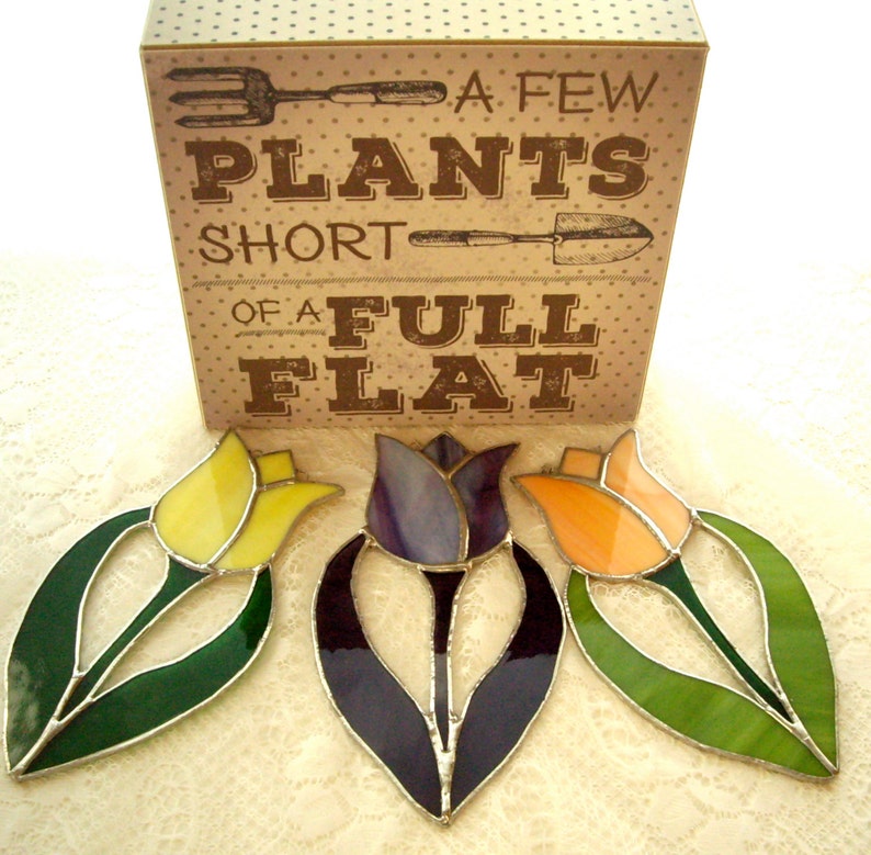 Tip Toe Through the Tulips Stained Glass Suncatcher - Etsy