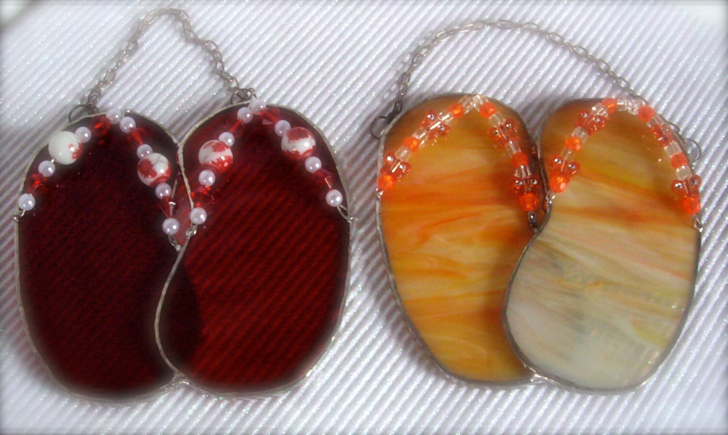 Stained Glass Flip Flops Suncatcher - Etsy