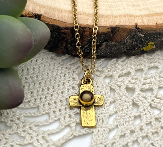Mustard Seed Cross Necklace