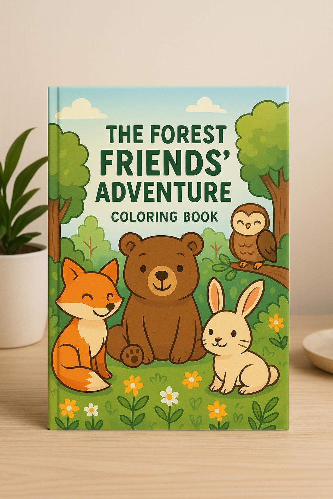 Forest Friends Coloring Book – Cute Woodland Animals, Printable PDF ...