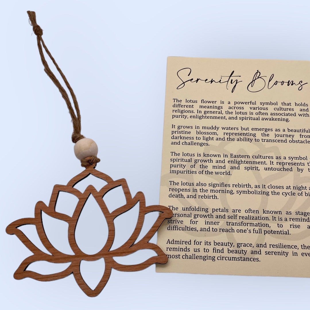 Handcrafted Wooden Lotus Flower Ornament Symbol of Purity and Spiritual ...