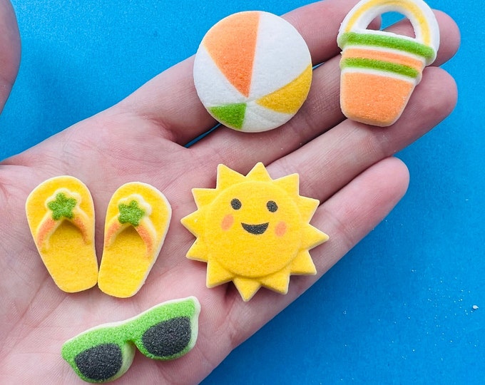 Beach Time(10) Sugar Pieces / Edible Beach Ball Sun Glasses Pail Sugar ...