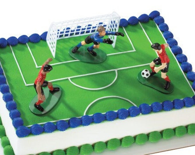 Soccer Birthday Cake / Soccer Kick off Deco Set / DIY Soccer Cake ...