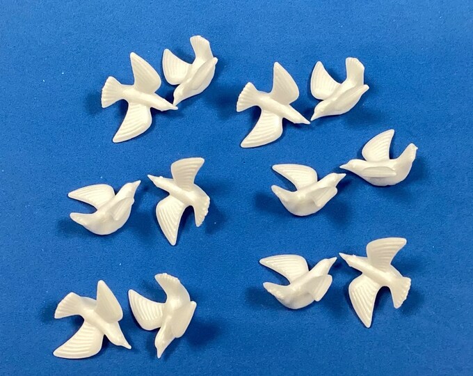 Mini White Doves Decorations Wedding or Anniversary Cupcake Topper ...