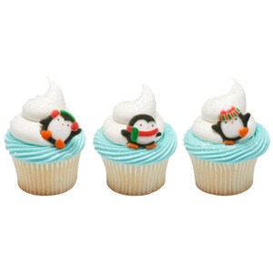 Penguin Sugars Holiday Sugar Toppers Playful Penguins - Etsy