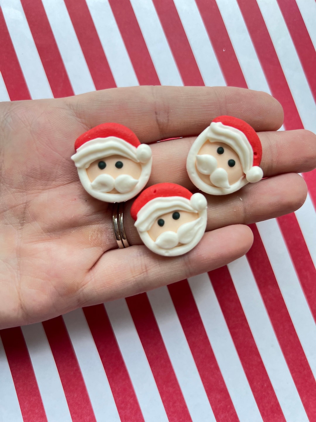 Santa Face Royal Icing Edible Santa Toppers Easy DIY Party Treat ...