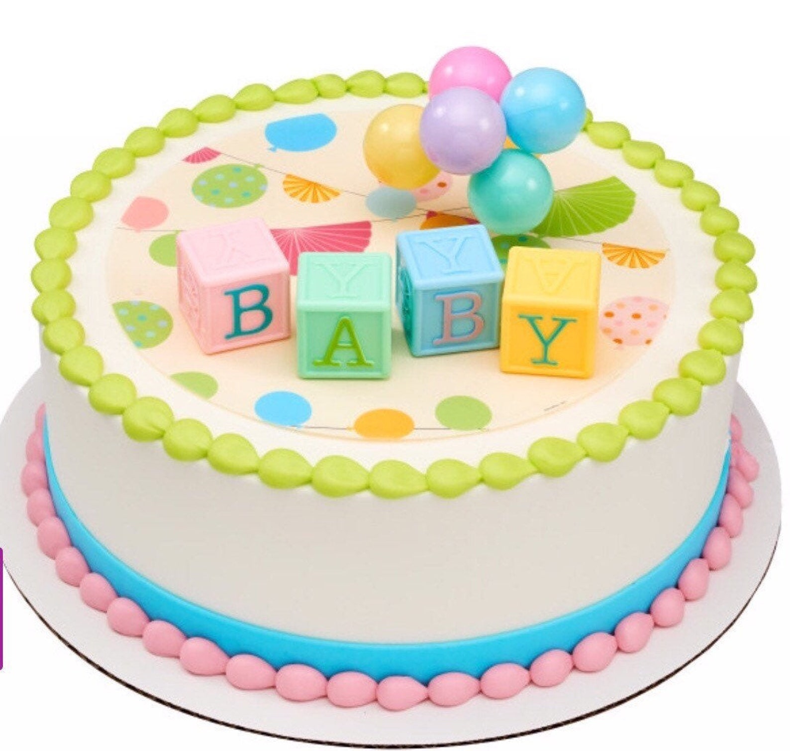 Baby Block Cake Topper / Baby Shower Cake Kit / Baby's - Etsy