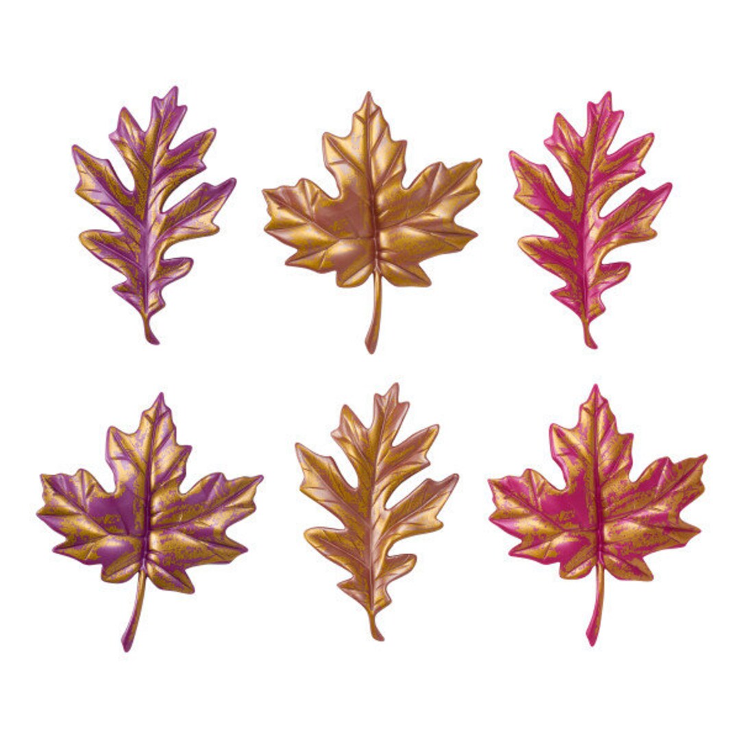 Fall Leaf Toppers 6 / Gold and Purple Fall Leaves / - Etsy