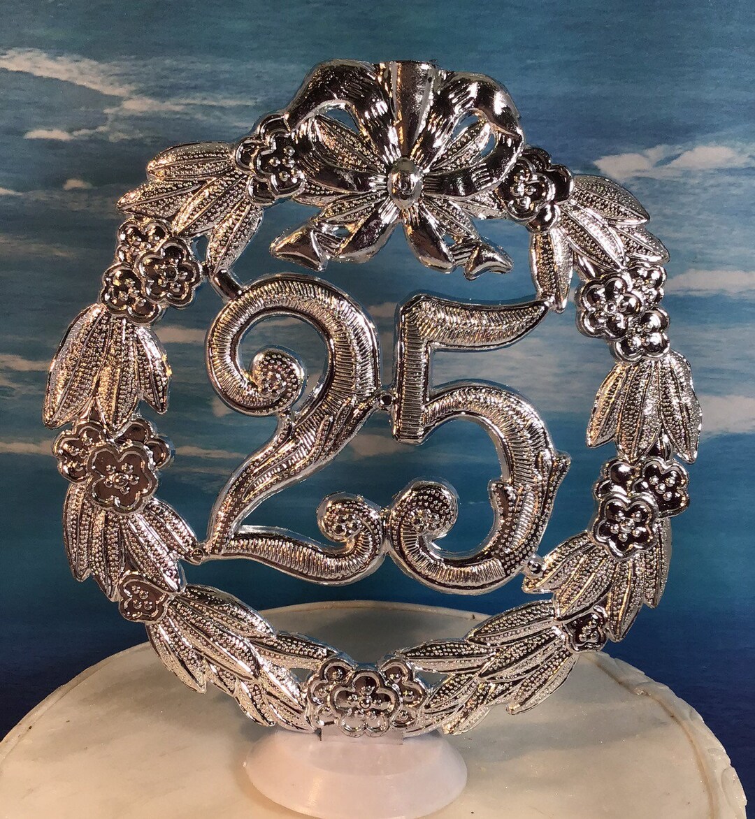 25th Anniversary Topper / 25th Wreath Topper / 25th - Etsy