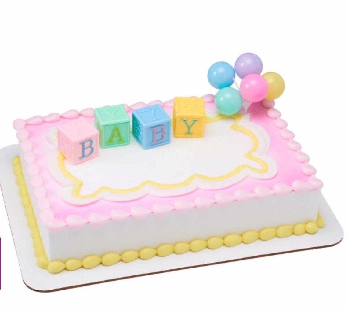 Baby Block Cake Topper/ Baby Shower Cake Kit / Baby's | Etsy