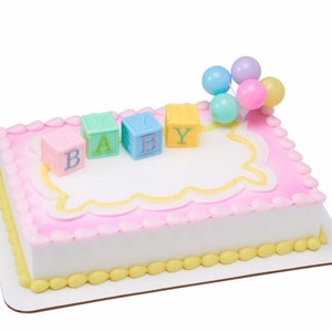 Baby Block Cake Topper / Baby Shower Cake Kit / Baby's First Birthday ...