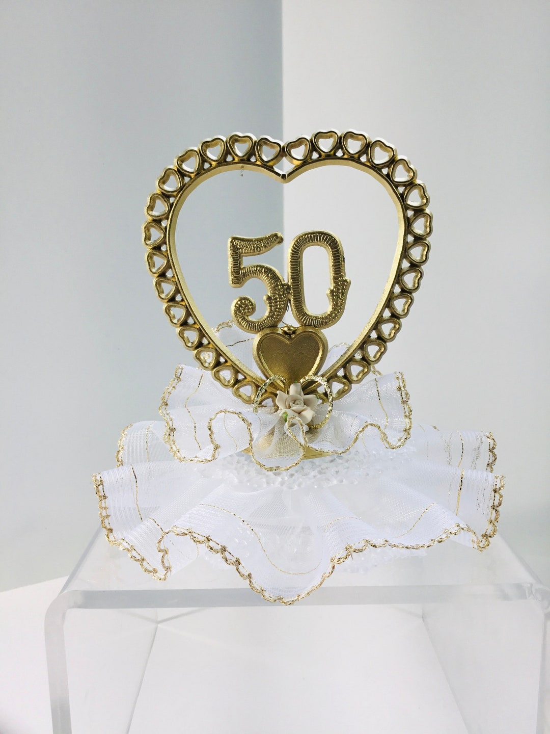 50th Anniversary Topper / 50th Wreath Topper / 50th Anniversary Cake ...