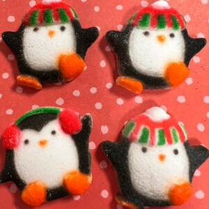 Penguin Sugars Holiday Sugar Toppers Playful Penguins - Etsy