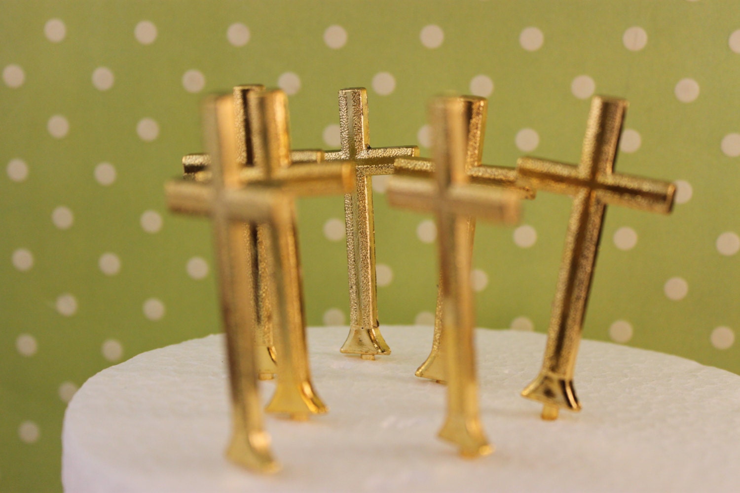 Gold Cross Toppers / Cross Picks pack of 12 / First - Etsy